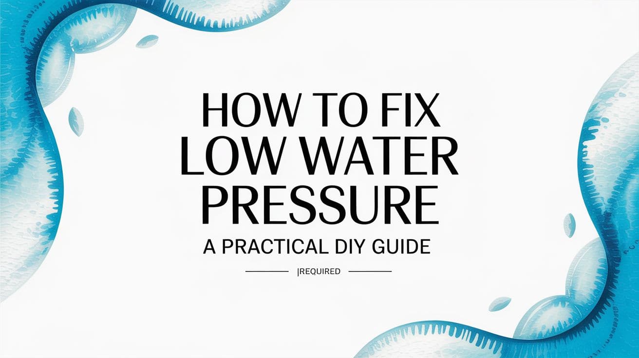 How to Fix Low Water Pressure: A Practical DIY Guide
